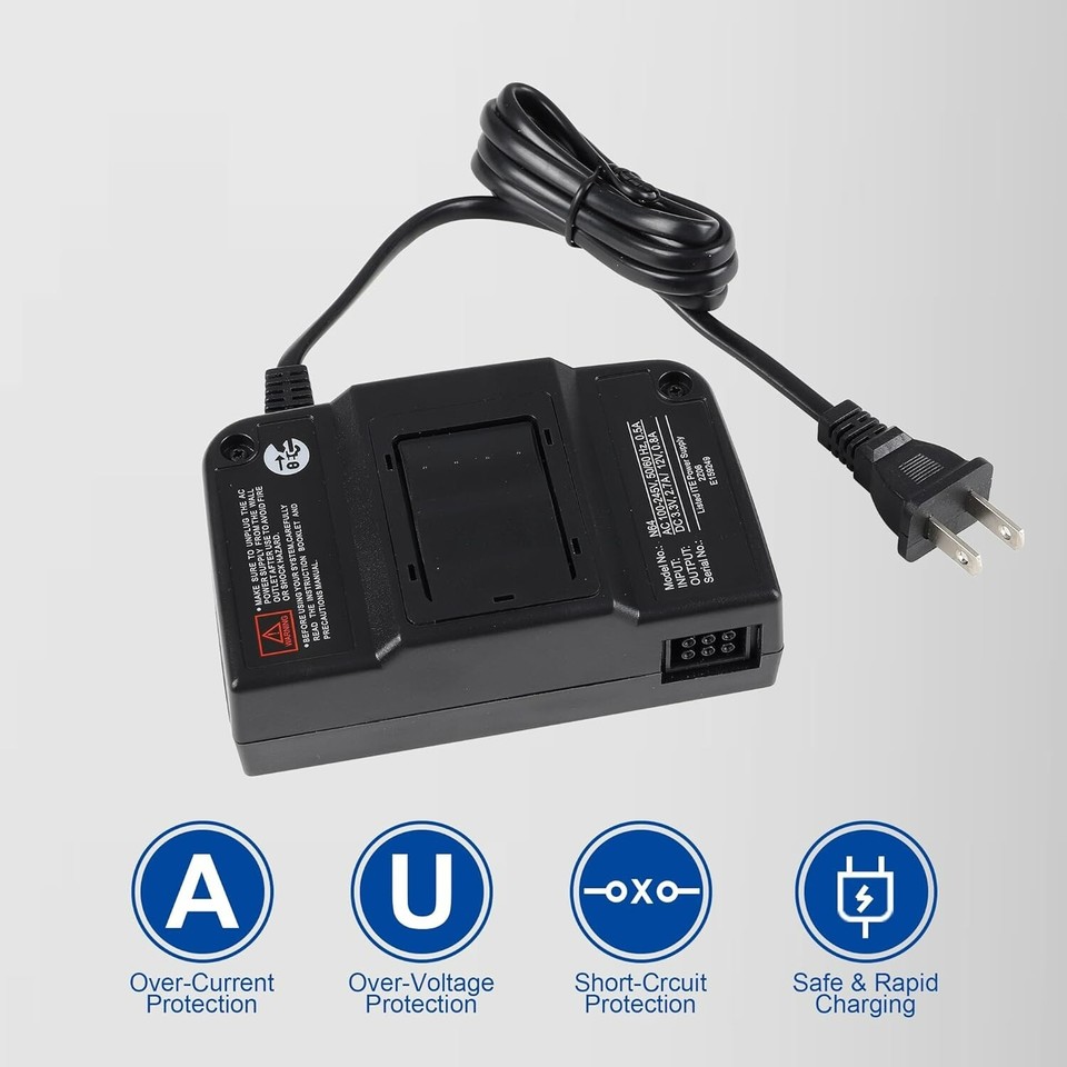 For Nintendo 64 Power Supply and AV Cord Cable Video Game Console N64 ...