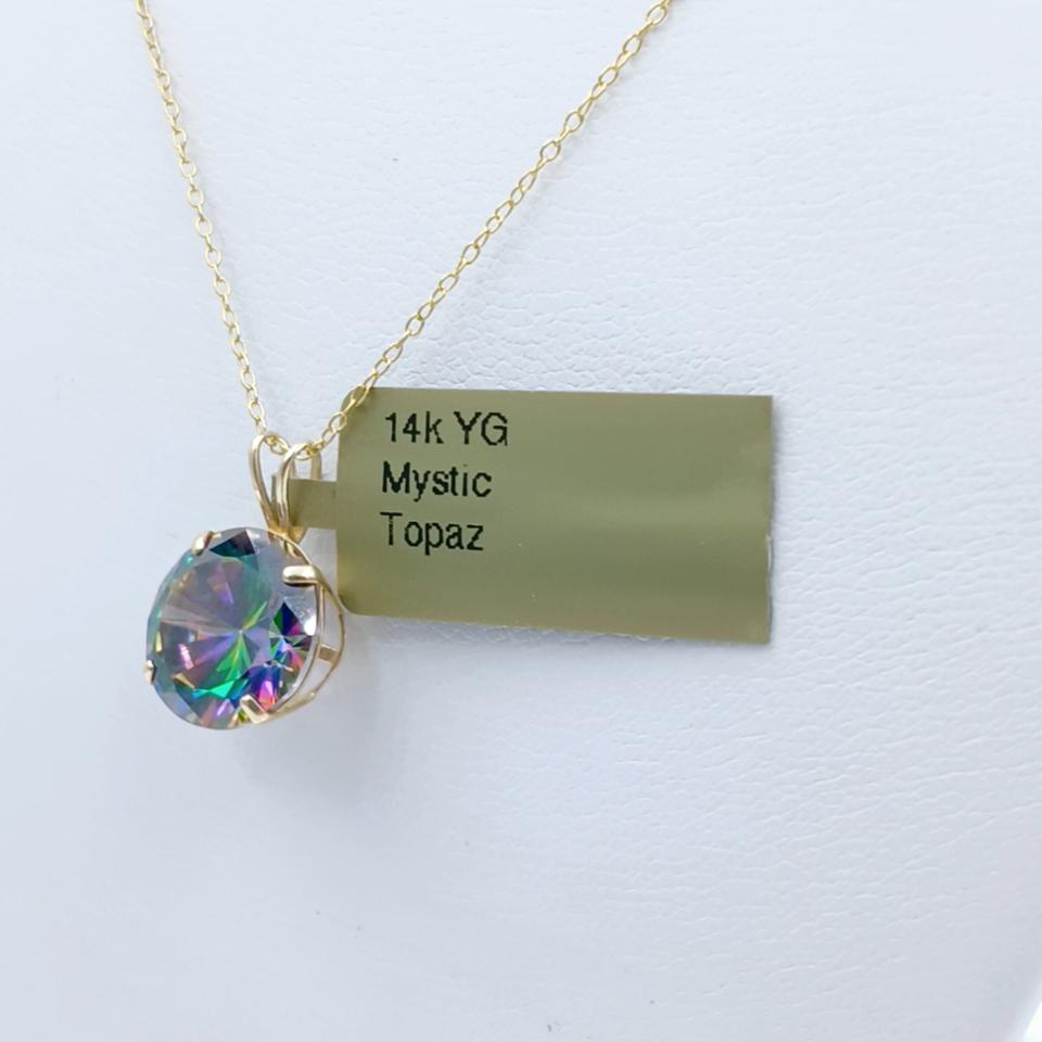 MYSTIC TOPAZ 5.89 Cts PENDANT 14K YELLOW GOLD - New With Tag in Box | eBay