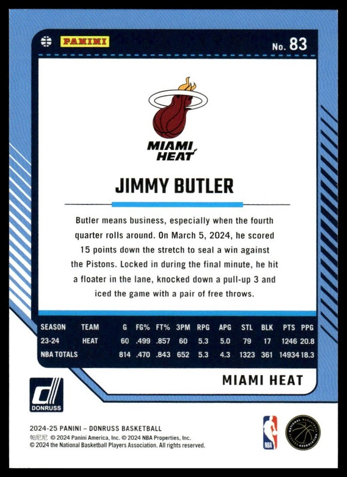 2024-25 Donruss #83 Jimmy Butler | eBay
