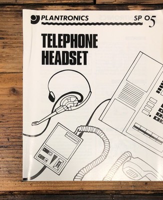 Plantronics SP 5 Headset Owners / User Manual *Original* | eBay
