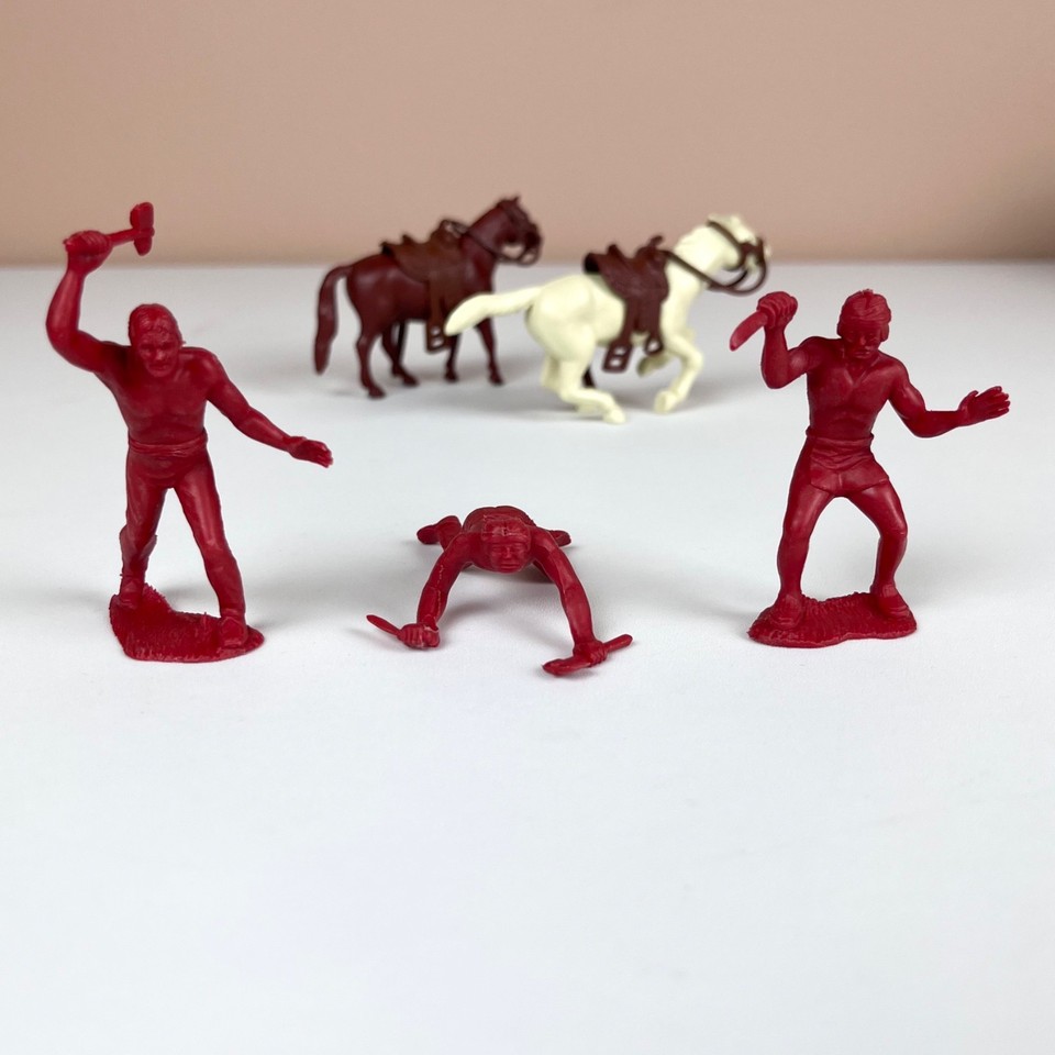 Marx Lone Ranger with Tonto Header Bag Set #708 60mm Figure Lot 1957 ...