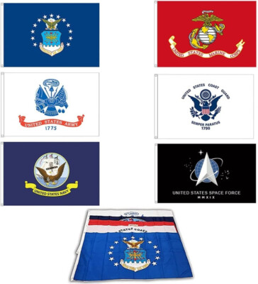 3 x 5 Ft Military Flag Set ARMED FORCES (6 flags) FLAG Officially ...