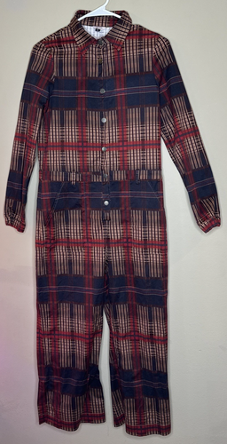 The Kit Jumpsuit Womens Sz M Alex Autumn Plaid Snap Button Down ...