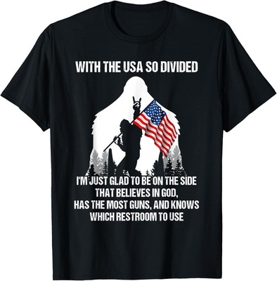 With The USA So Divided I'm Just Glad To Be On The Side 4th Of July Tee ...