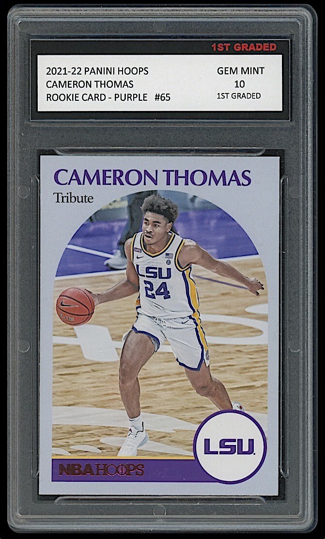 Cameron Thomas 2021 Panini Hoops Dp Purple 1st Graded 10 Rookie Card ...