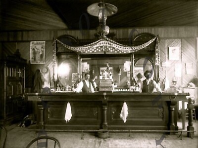 ANTIQUE OLD WEST REPRO INTERIOR 8X10 PHOTOGRAPH PRINT OF WESTERN SALOON ...