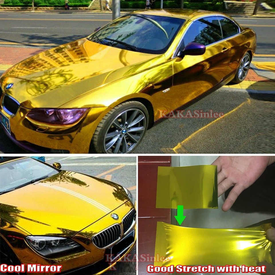 Stretchable Metallic Car Mirror Chrome Vinyl Wrap Reflective Sticker ...