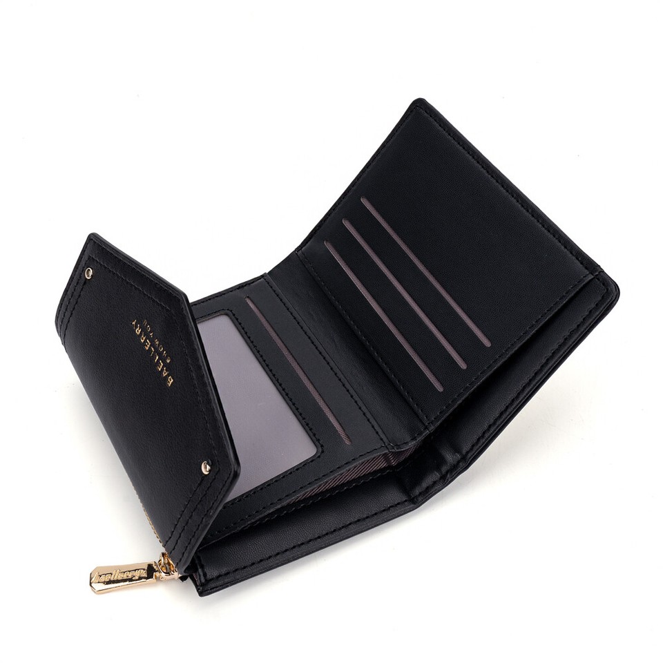 Women's Foldable Leather Wallet Multifunctional Wallet Credit Card ...