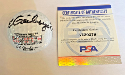 AL GEIBERGER AUTOGRAPHED "SCORECARD" LOGO GOLF BALL (MR. 59!) W/ PSA ...