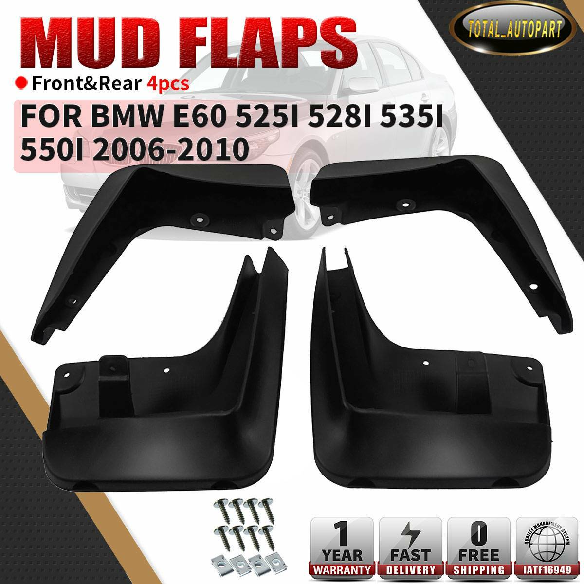 Splash Guards Mud Flaps Mudguard for BMW E60 525i 528i 535i 550i 06-10 ...