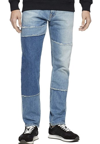 Calvin Klein CK Premium Italian Denim Patchwork Men's Taper Jeans 31x30 ...