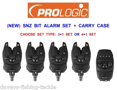 PROLOGIC SNZ BITE ALARM PRESENTATION SET+CASE FOR CARP FISHING ROD POD ...