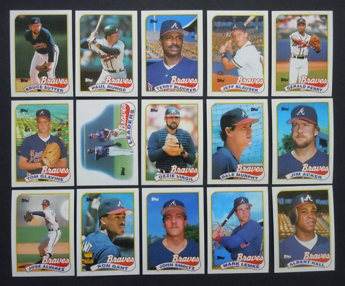 1989 Topps Atlanta Braves Team Set w/ Traded (37) John Smoltz Rookie ...