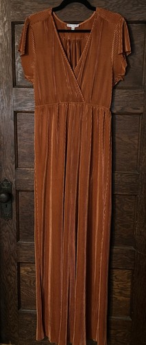 Baltic Born Rust Orange Athena Pleated Maxi Dress Sz XL Wedding Guest ...