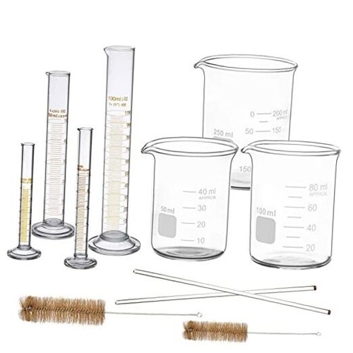Thick Glass Graduated Measuring Cylinder Set 5ml 10ml 50ml 100ml Glass ...
