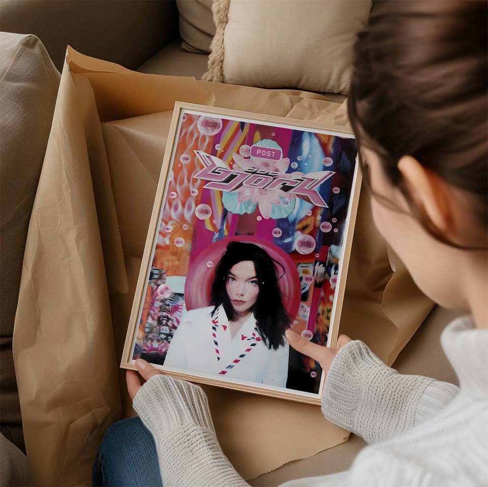 Björk Post Album Cover Wooden Framed Poster 12x18 Music Art | eBay