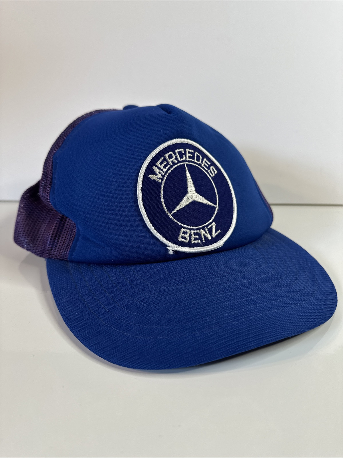 Vintage Mercedes Benz Blue Trucker Hat Snapback Patch… - Gem
