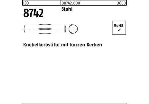 Reyher Knebelkerbstift ISO 8742 m.kurzen Kerben 12 x 45 Stahl ISO 8742 ...