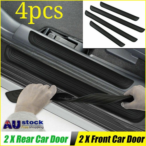 4Pcs Rubber Car Door Scuff Plate Sill Cover Panel Step Protector Guard ...