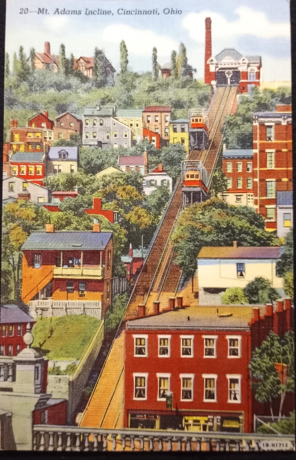 Cincinnati Ohio OH Mount Mt Adams Incline Plane View Tracks c1930s ...