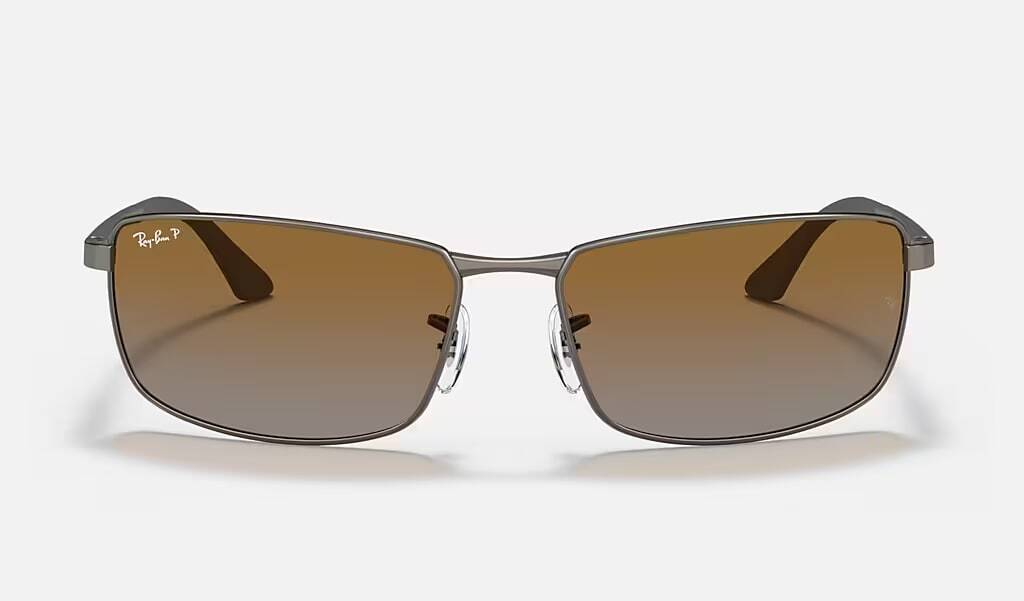 Ray-Ban RB3498 135 mm Sunglasses with Polished Gunmetal Frame and Brown ...