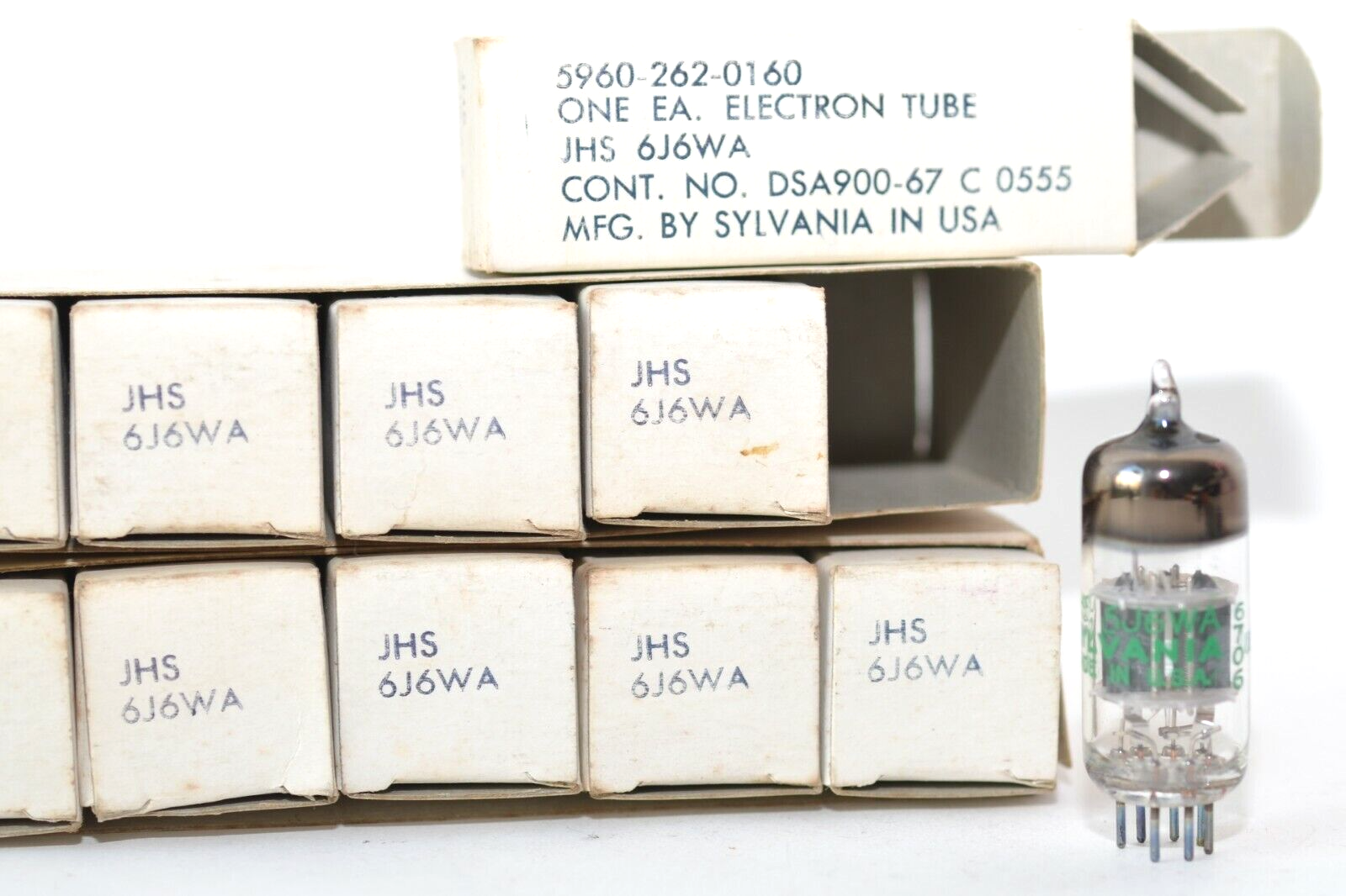 Vintage MIL spec Sylvania JHS 6J6WA / ECC91 Doppel Triode Röhre Tube ...