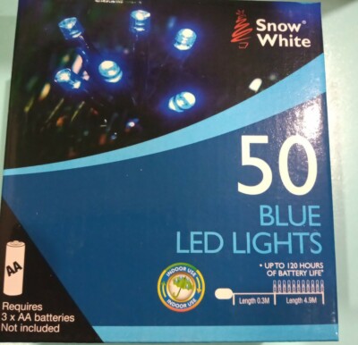 50 battery operated blue coloured led lights. Fairy lights, Christmas ...