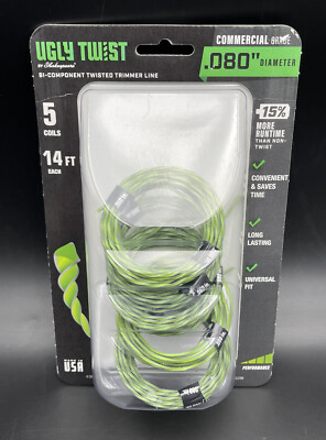 Shakespeare Ugly Twist Weedeater Trimmer Line Commercial Grade 5 Coils ...