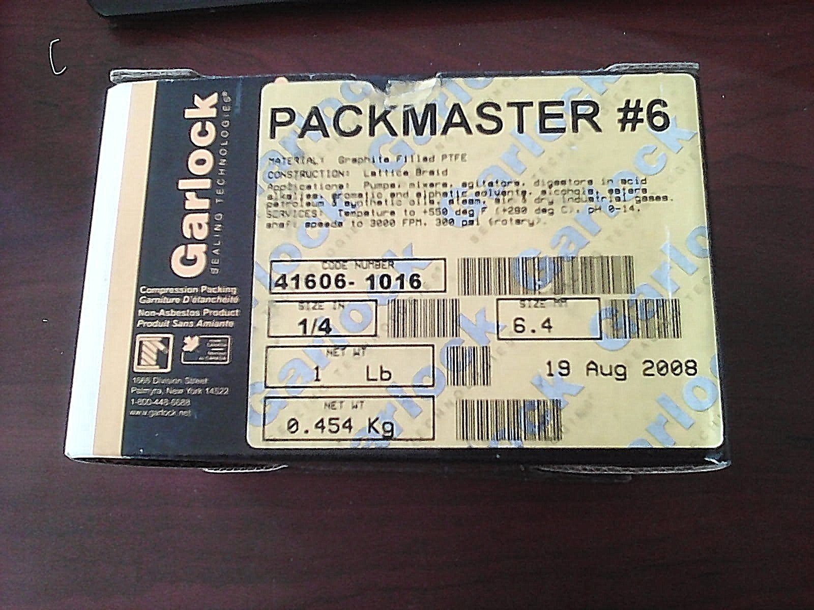 Garlock Sealing, Packmaster #6, 41606-1016. Some cut off. V | eBay