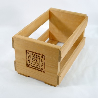 VTG Napa Valley Wooden CD Crate 10 x 6 x 6 Wood Storage Box Holder (B ...