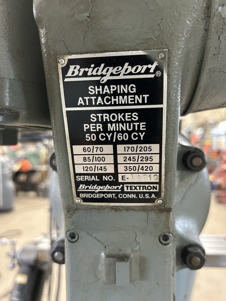 Bridgeport Shaping Attachment For Milling Machine | eBay