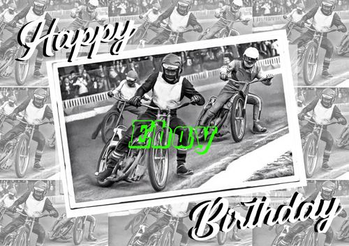 Happy Birthday Montage Speedway Retro Card with envelope | eBay UK