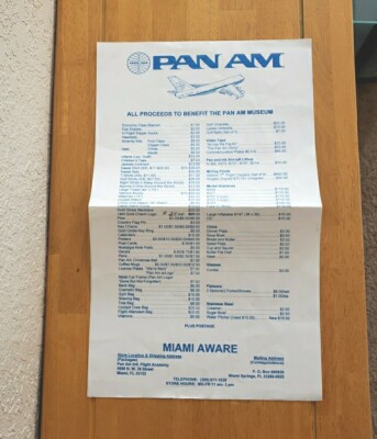 Pam Am Airlines - Miami Store Merchandise Order Guide 1980's RARE | eBay