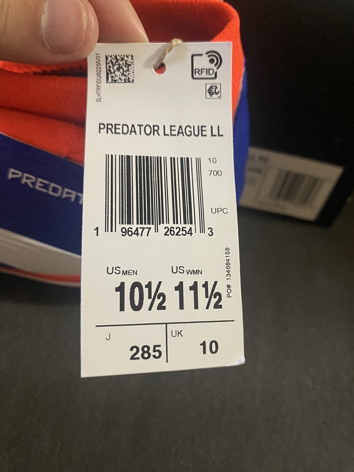 Size 10.5 Adidas Mens Predator League LL Fg Laceless IF6333 Soccer ...