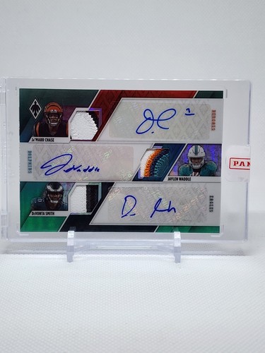 2021 Panini Phoenix Triple RPA JaMarr Chase/Jaylen Waddle/DeVonta Smith ...