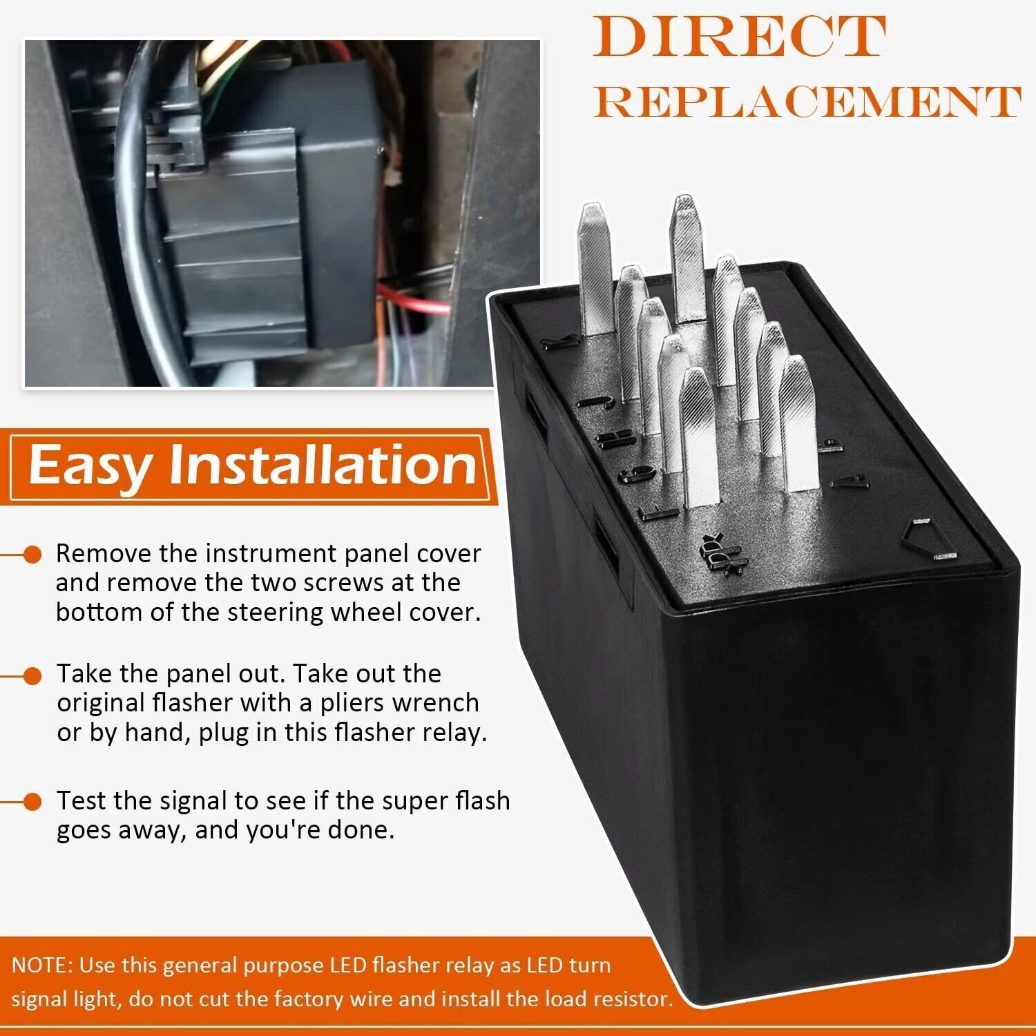 Hazard Warning LED Turn Signal Flasher Relay for Hyper Flash GM LM487 ...