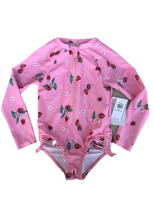 Old Navy Toddler Girl 3T Swimsuit Rash Guard UPF 50 Pink Strawberries ...