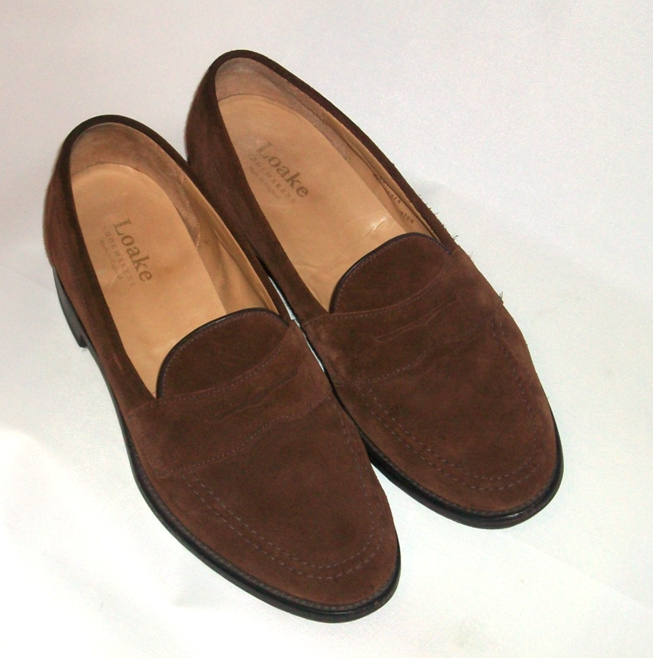 Loake ETON Slip On Loafers in Brown / Tan Suede Leather Size 8.1/2 UK ...