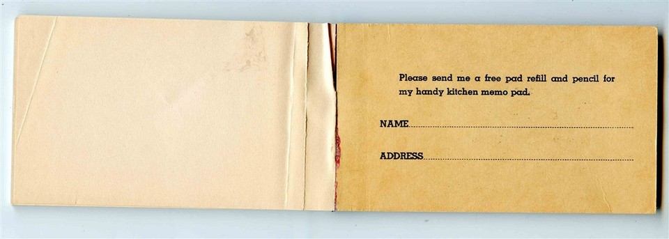 Olinger Mortuaries Denver CO Notepad with Return Card for Pad Refill ...