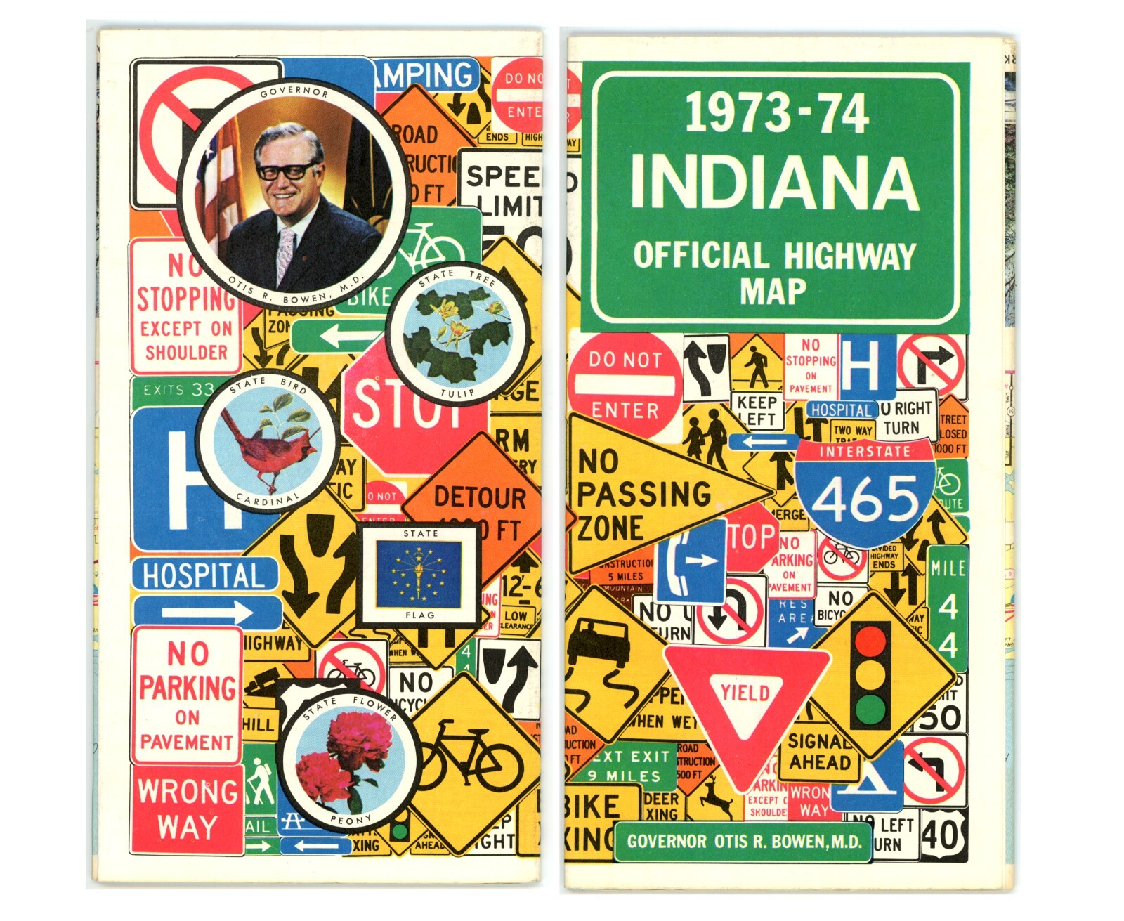 Vintage 1973-4 Indiana Official Road Map – State Highway Commission | eBay