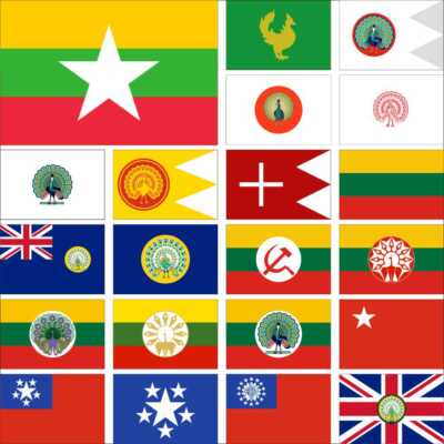 Myanmar Flag Burma Hanthawaddy Konbaung Alaungpaya Dynasty War Army ...