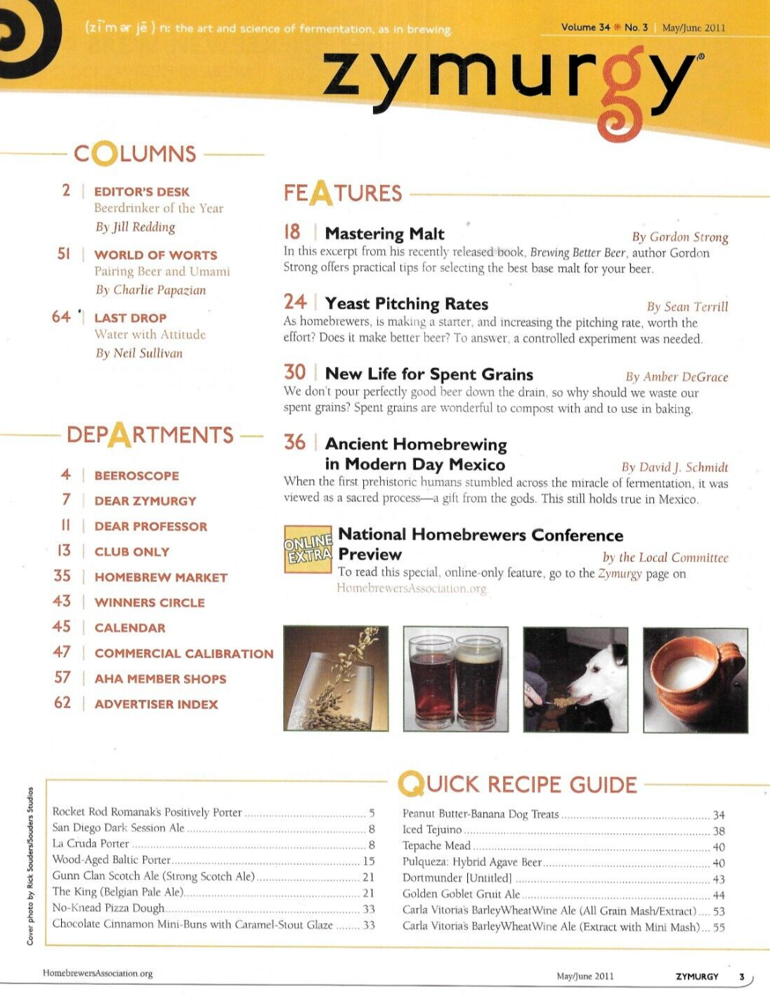 Zymurgy Beer Magazine Spent Grains Mastering Malt Yeast Pitching Rates ...