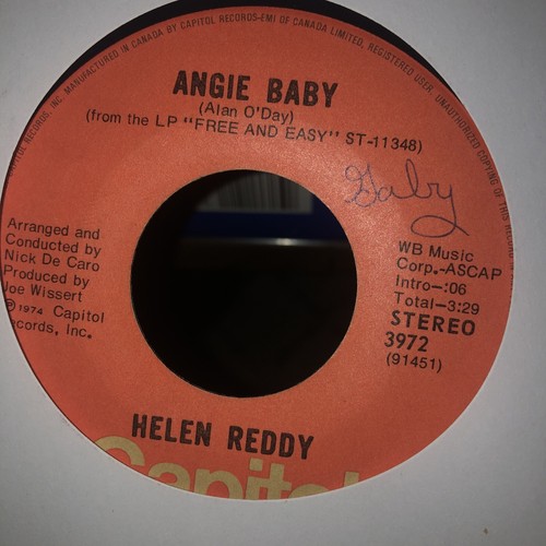 helen reddy angie baby , capitol records 45rpm vinyl single | eBay