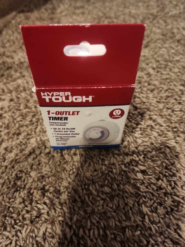 Hyper Tough Analog Indoor Grounded Timer, Single Outlet, Programmable ...