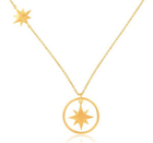 Brass Compass Pendent Necklace 18k Yellow Gold Plated 18" Chain Fancy ...