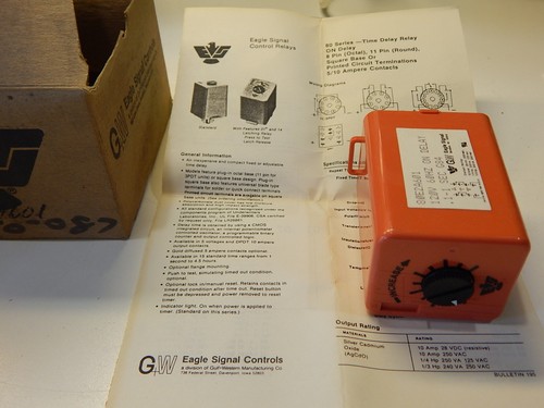 EAGLE SIGNAL 80E2A601 TIME DELAY RELAY "DELAY ON" 0.1 SEC TO 1 SEC X-RAY 120V | eBay
