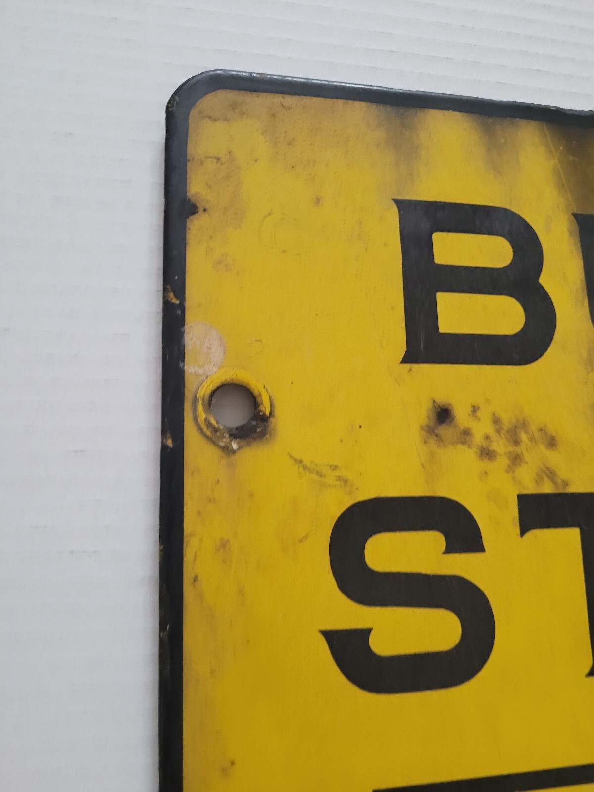 Vintage Early Bus Stop No Parking Porcelain Advertising Sign Chicago ...