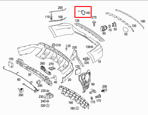 NEW MERCEDES-BENZ M-CLASS W164 REAR BUMPER TOW HOOK EYE COVER ...