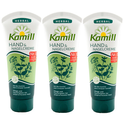 Kamill Hand & Fingernail Cream Herbal 3 x 100 ML for Sophisticated Skin ...