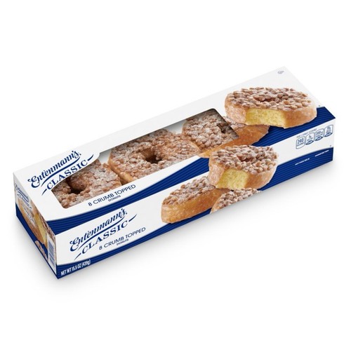 🟡 New Entenmann's Classic Crumb Topped Mini Donuts Soft Baked Box 15 ...